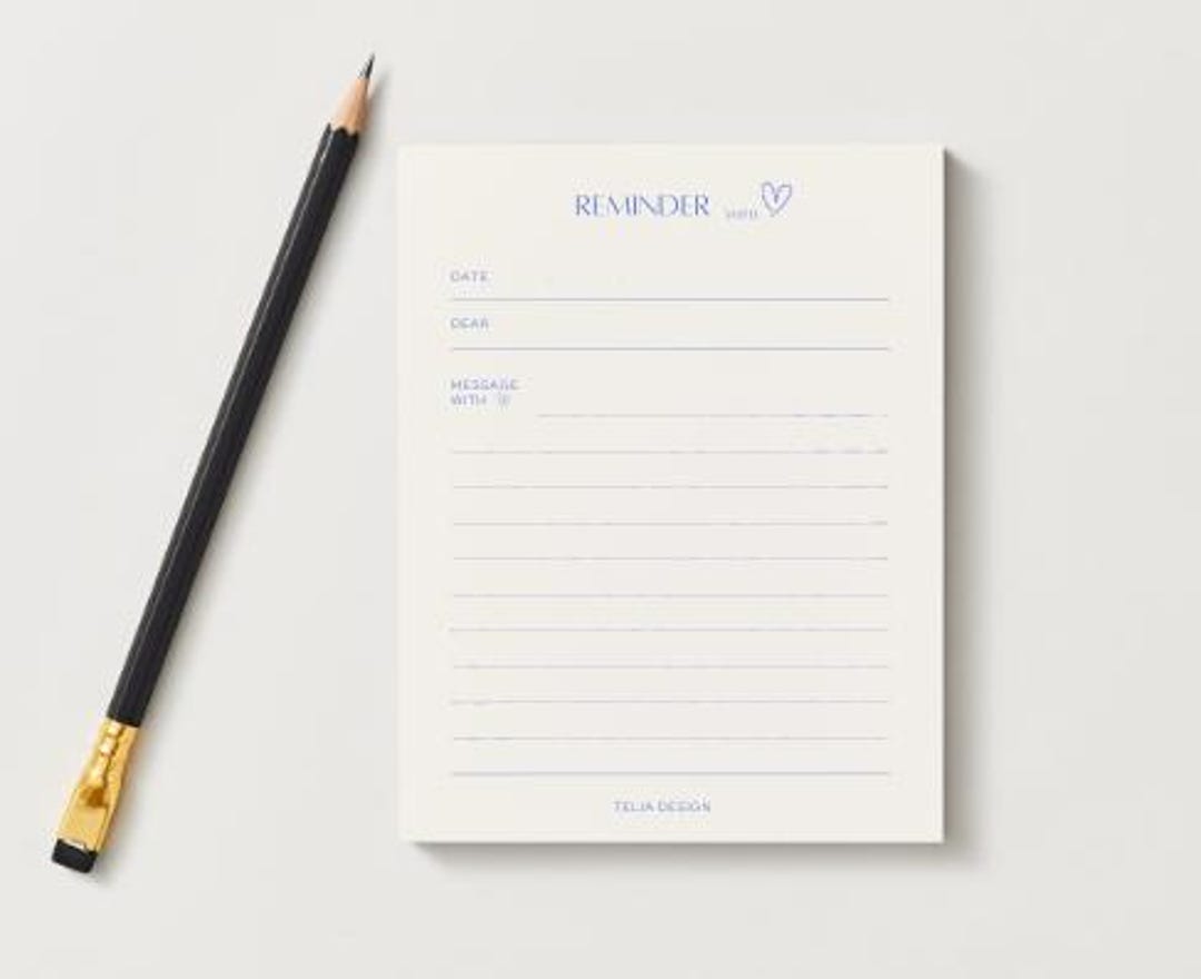 Printable Reminder Notepad | Digital Download | Minimal Stationery ...