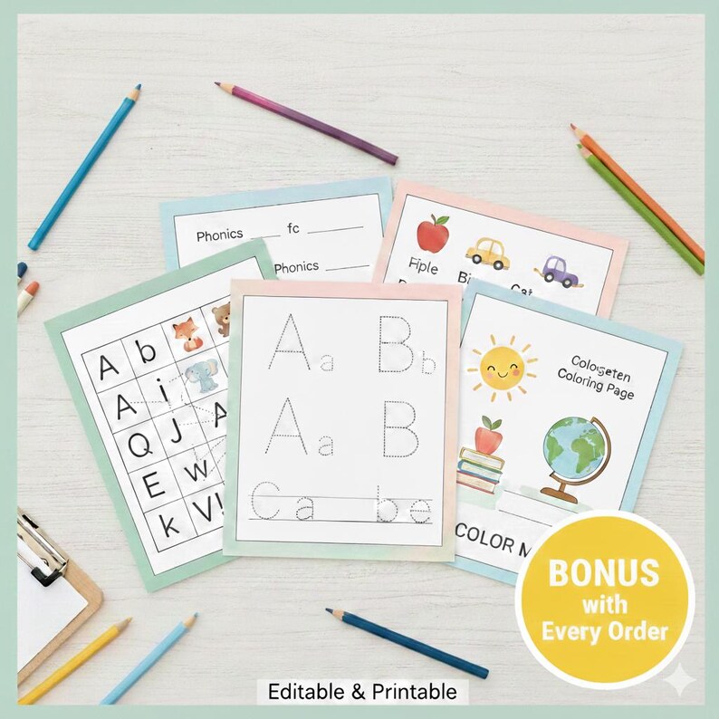 Alphabet Tracing Worksheets Bundle | Kids Handwriting Practice ...