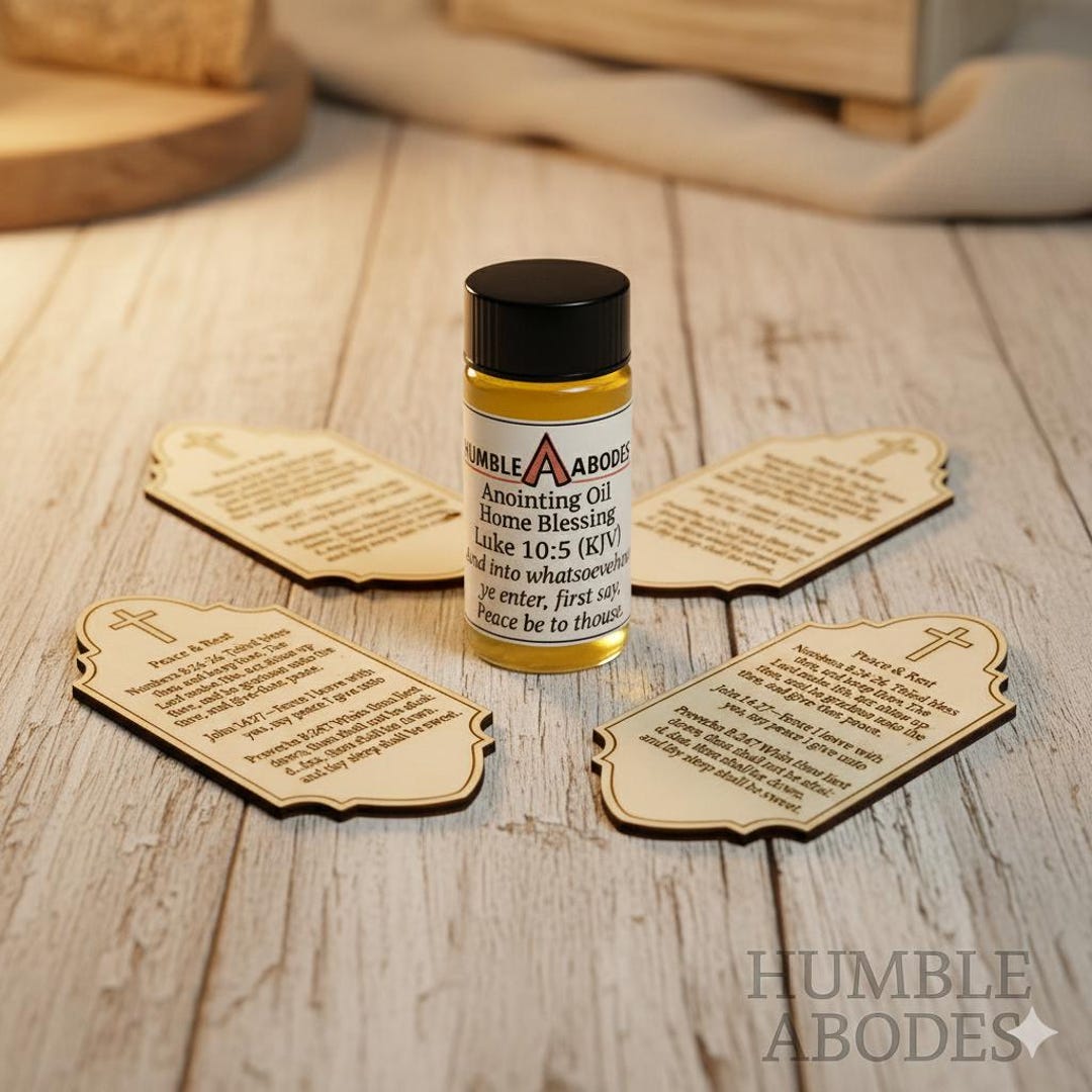 Home Blessing Anointing Oil & Scripture Plaques Set | Humble Abodes™ - Etsy