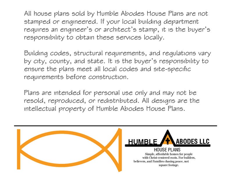 Humble Abodes Plan #HB_0003 — 1,337 SQFT Cottage Home Design - Etsy