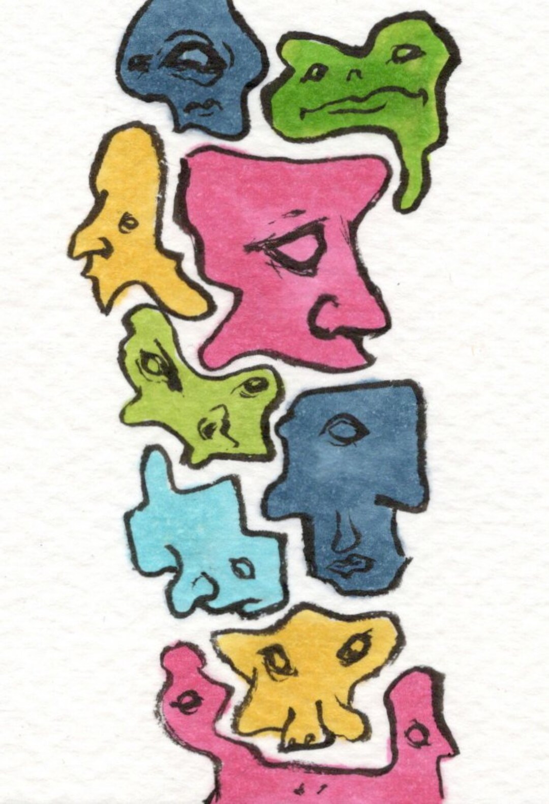 ACEO Original Art "barrel of Monkeys" Cubism Abstract Expressionism Art ...