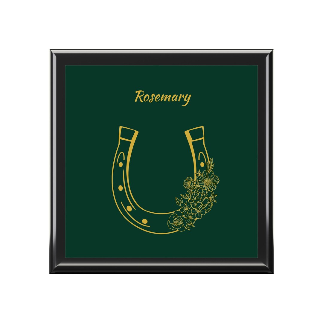 Horse Memory Box, Horseshoe Floral Keepsake, Equine Loss Gift | Black ...