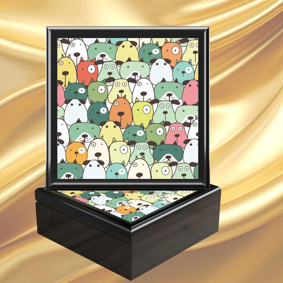Dog Memorial Keepsake Box | Jewelry Box | Quirky Dog Art | Multiple Dog ...