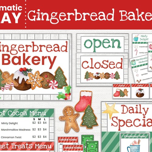 Gingerbread Bakery Dramatic Play Pretend Play Printables - Etsy