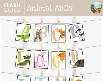 Alphabet Wall Art, ABC Flashcards, Instant DL, Printable, Playroom ...