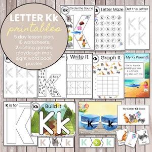 Letter of the Week Letter K Preschool Printables Homeschool - Etsy