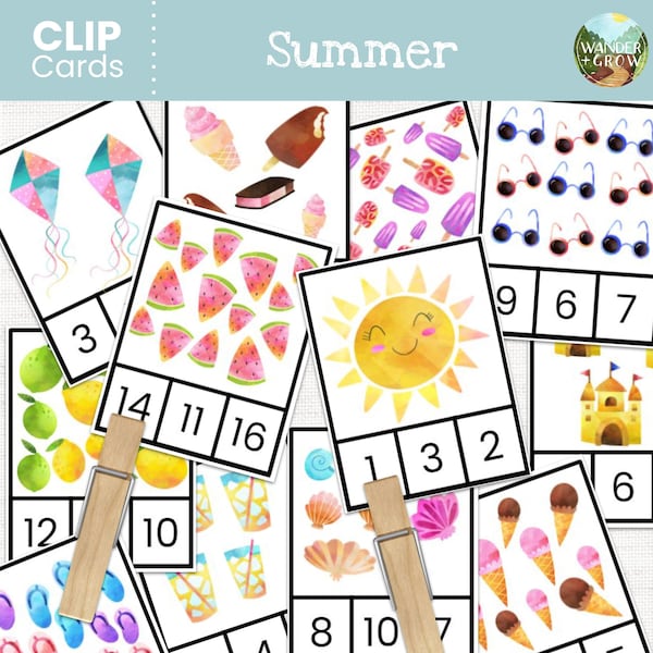 Count and Clip Cards - Etsy