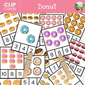 Numbers 1-20 Count and Clip Cards | Donut Cothespin Counting | National ...