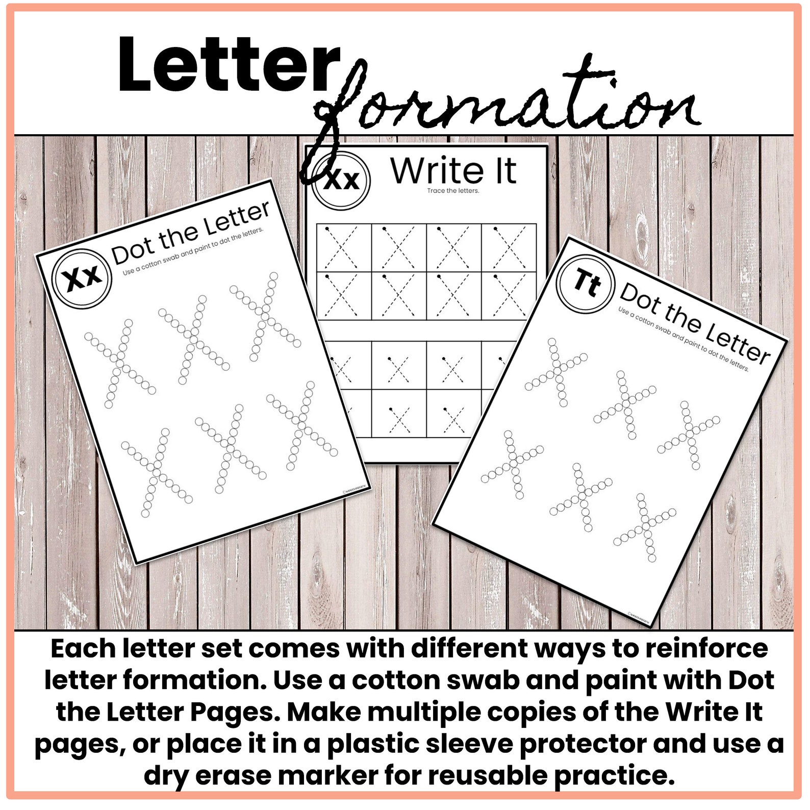 Letter X Preschool Letter Worksheets Handwriting - Etsy