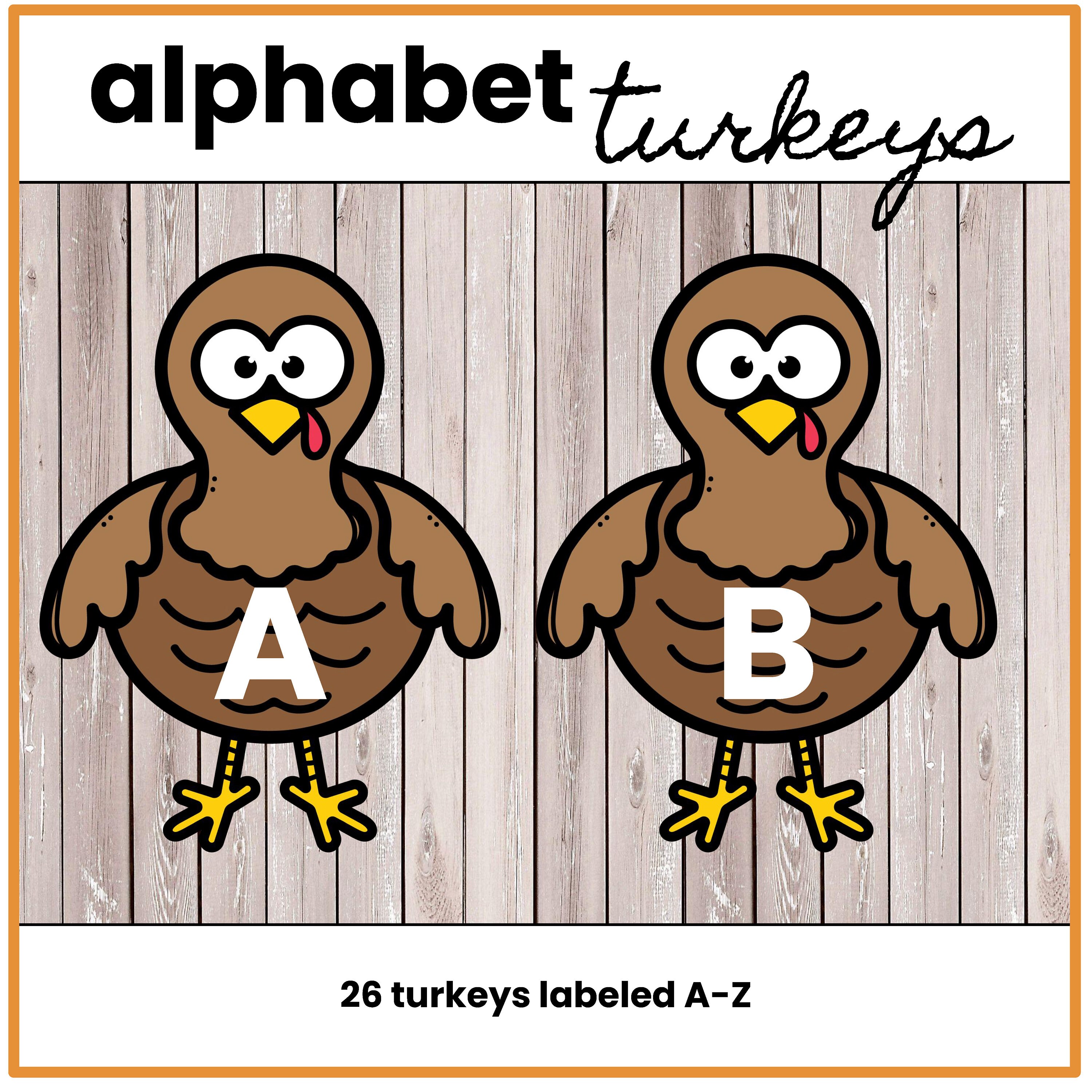 Thanksgiving Turkey Beginning Sound Letter Match Game | Preschool, Pre ...