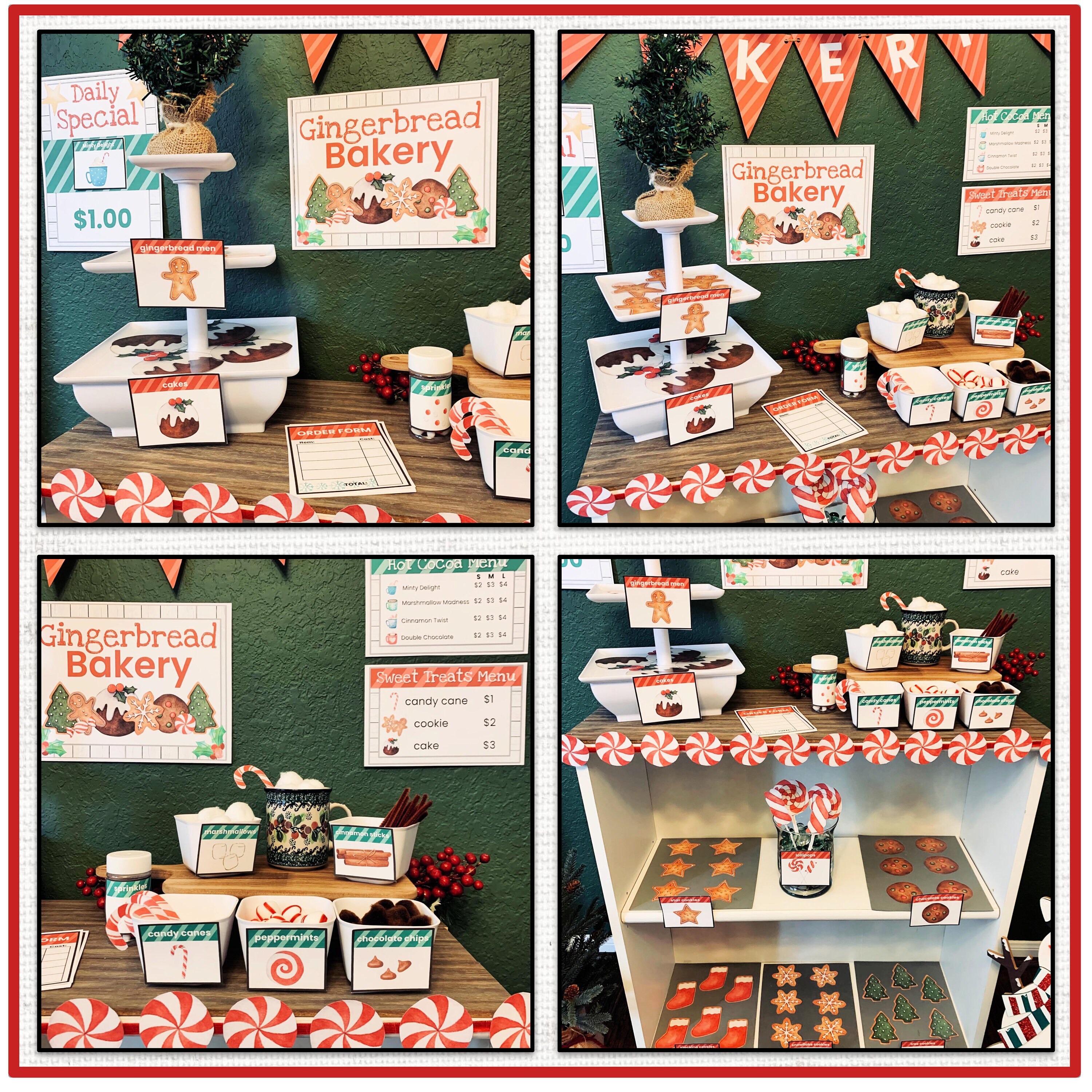 Gingerbread Bakery Dramatic Play, Pretend Play Printables | Christmas ...