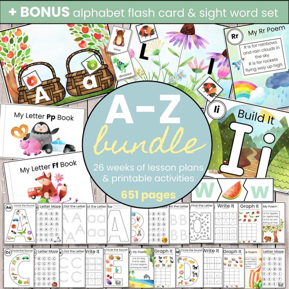 Alphabet A-Z Letter of the Week Bundle Preschool - Etsy