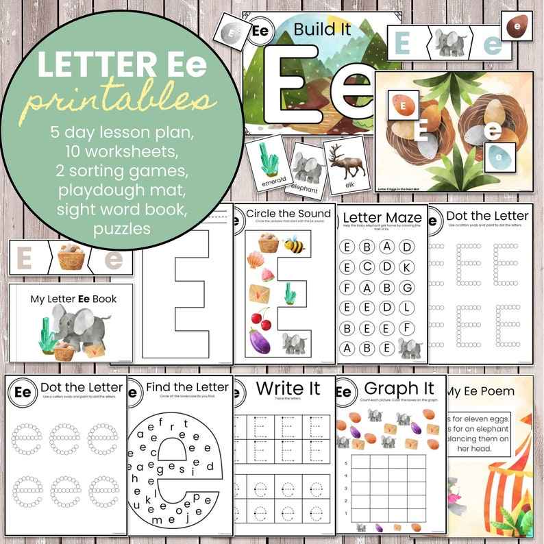 Letra E / Hojas de trabajo de letras para preescolar en casa / Letra de ...