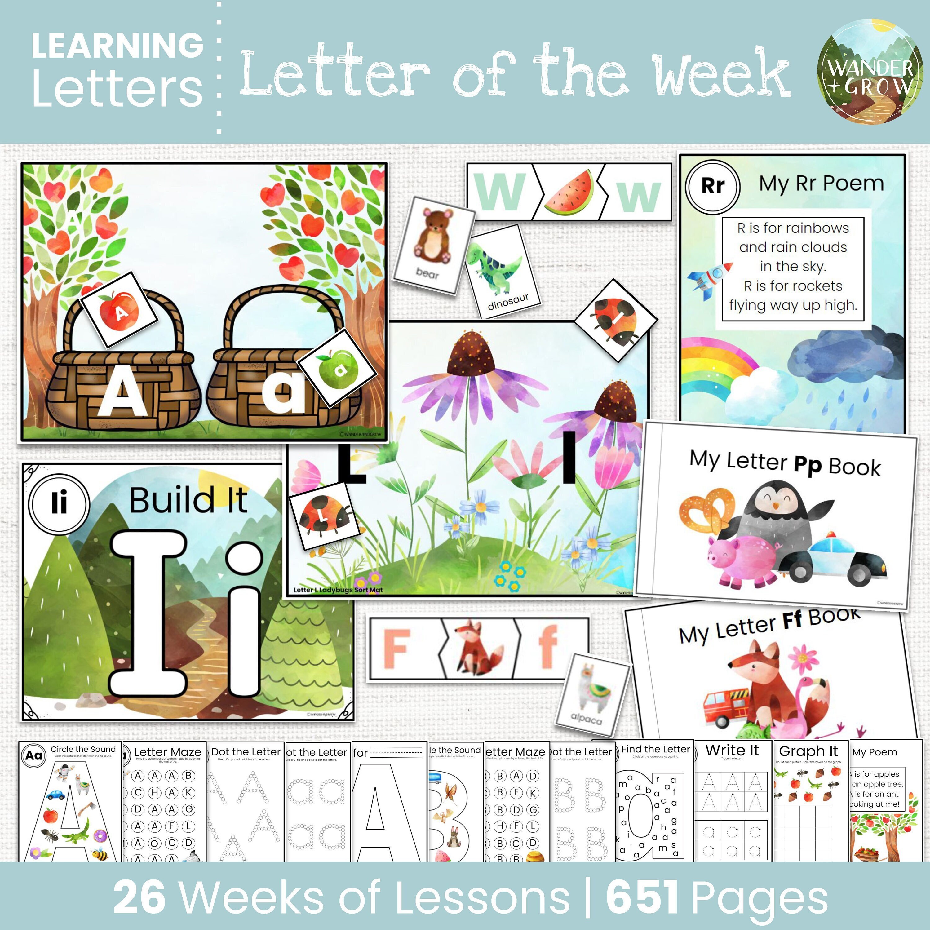 A-Z Alphabet Learning Bundle | Preschool Curriculum (PDF) - Etsy