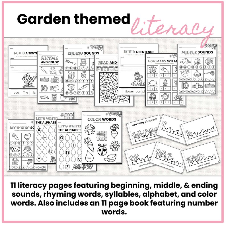 Spring Garden | Preschool, Pre-k and Kindergarten Math and Literacy ...