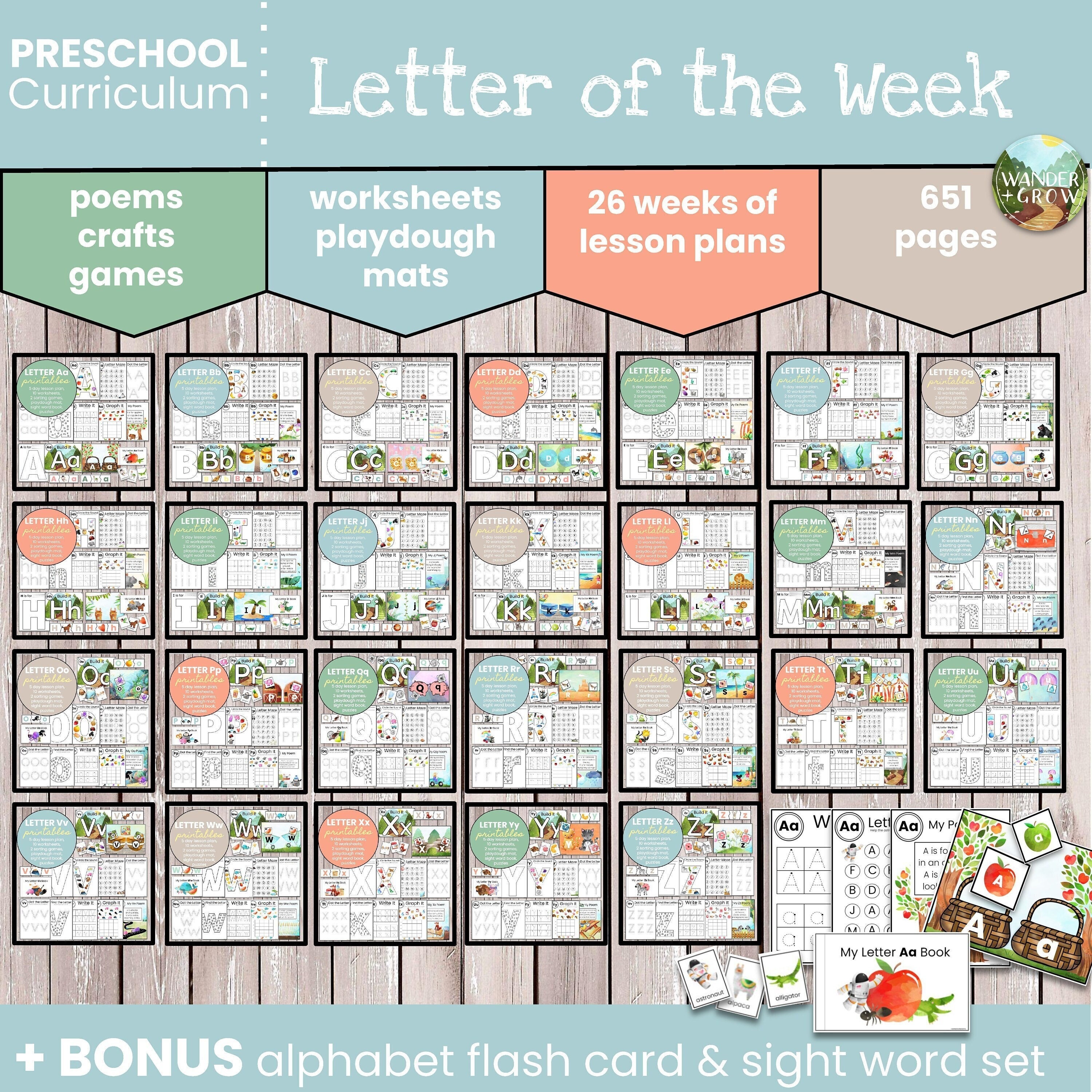 Letter of the Week A-Z Curriculum | Preschool Homeschool (digital ...