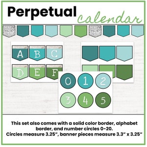 Perpetual Classroom Circle Time Printable Calendar Set Display, Nature ...