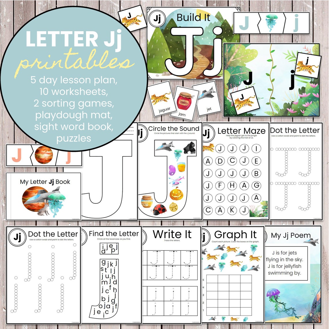 Letter J Letter of the Week Preschool, Prek, Kindergarten Lesson Plans ...