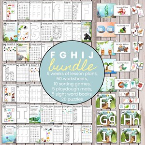 BUNDLE: Letters F G H I J | Letter of the Week | Preschool Homeschool ...