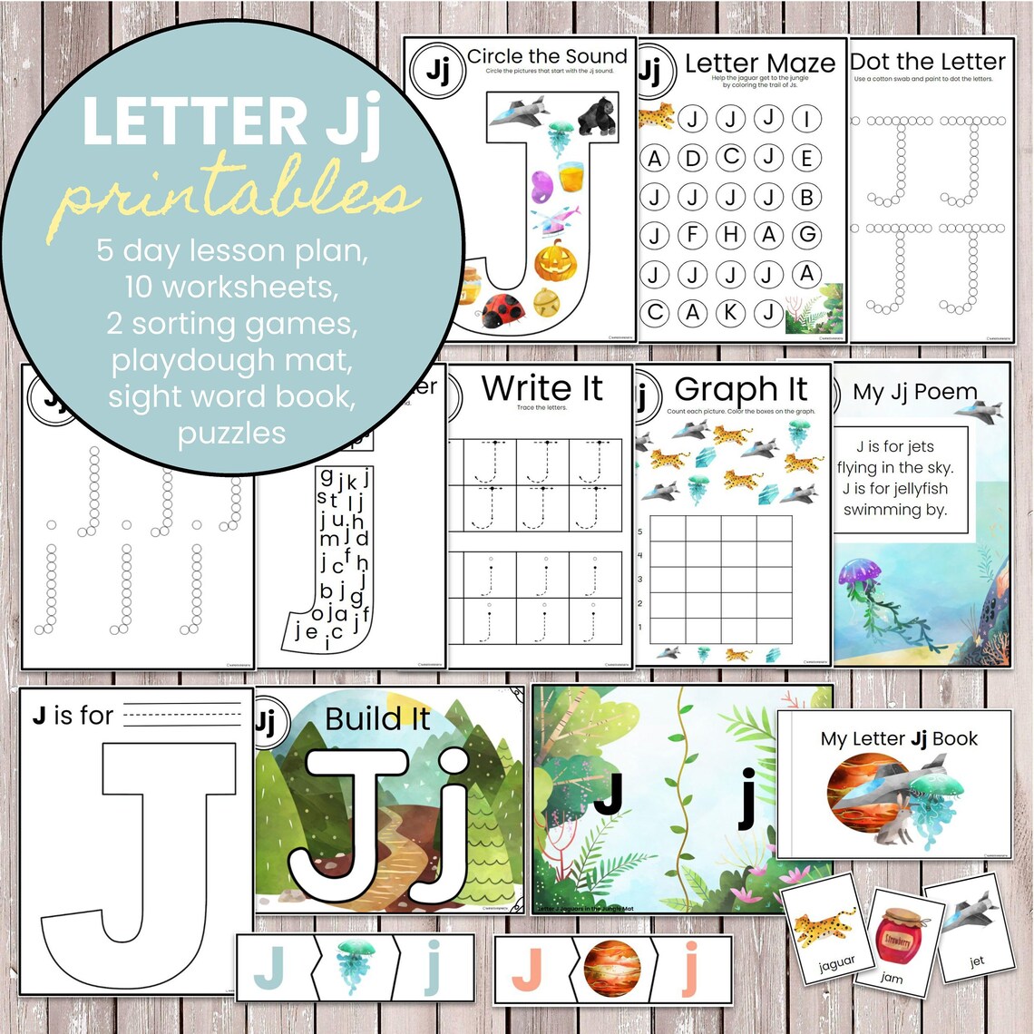 Letter J Letter of the Week Preschool Prek Kindergarten | Etsy