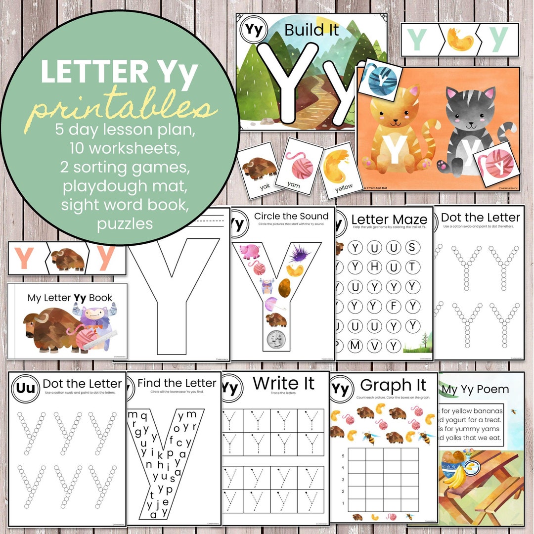 Letter Y Learning Pack | Preschool Curriculum (digital Download) - Etsy