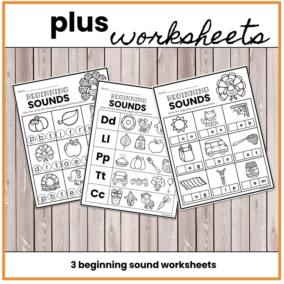 Thanksgiving Turkey Beginning Sound Letter Match Game | Preschool, Pre ...