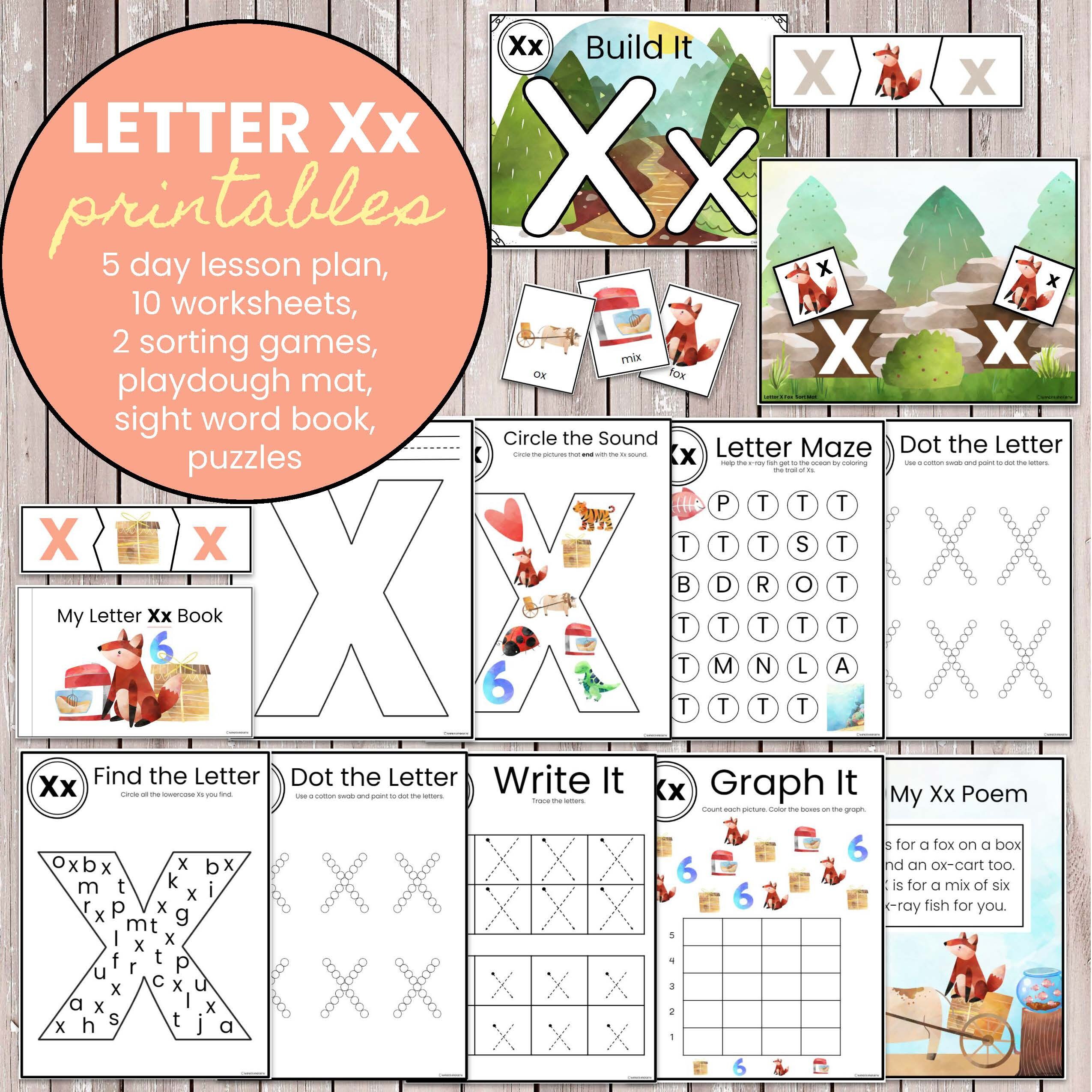 Letter X | Preschool Letter Worksheets | Handwriting | Homeschool ...