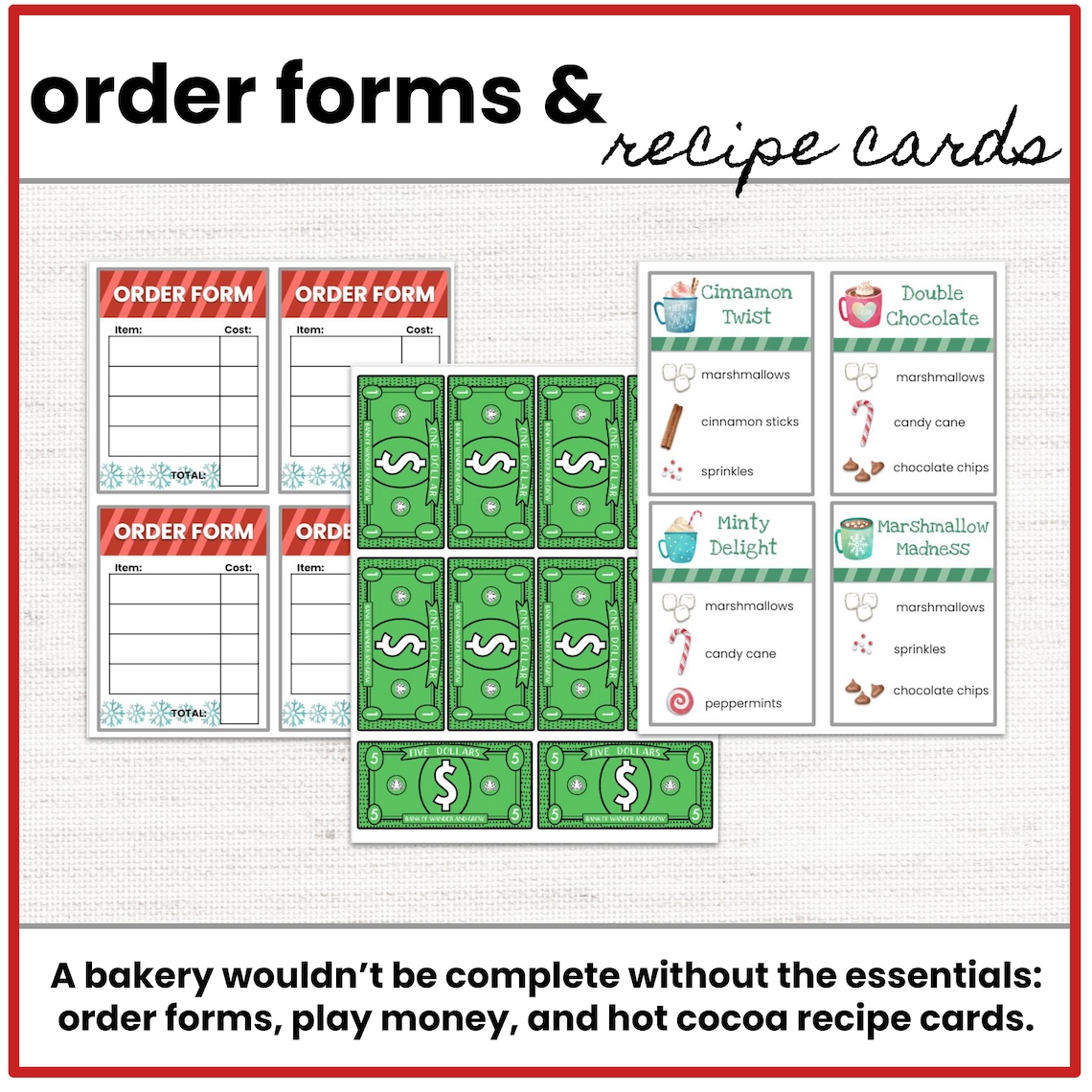 Gingerbread Bakery Dramatic Play Pretend Play Printables - Etsy