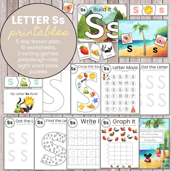 Letter S Alphabet Sounds and Letter Practice Pack Letter - Etsy
