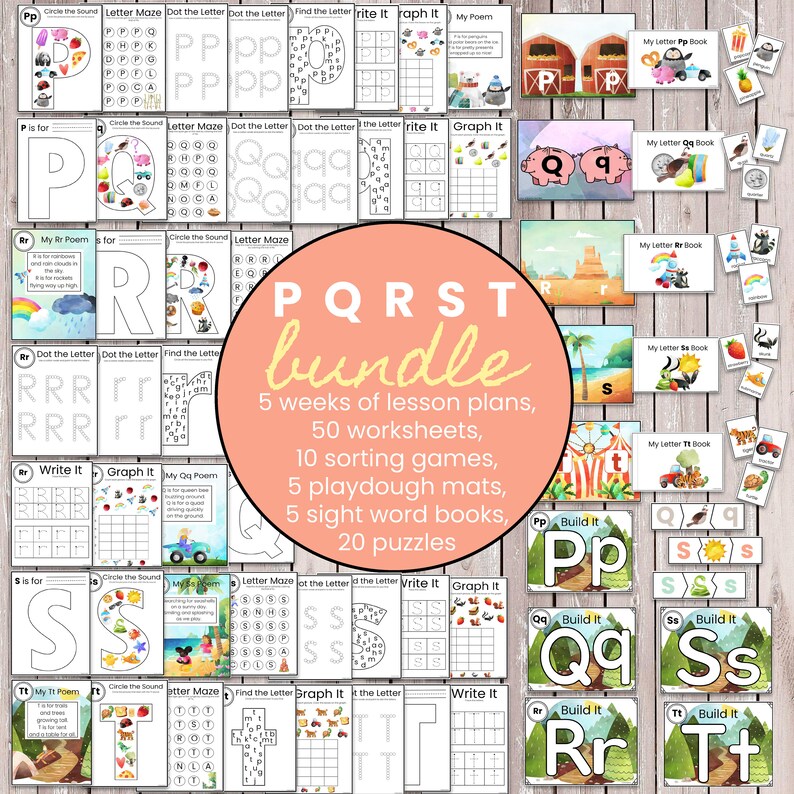 Bundle: Letters P Q R S T | Letter of the Week | Homeschool Activities ...