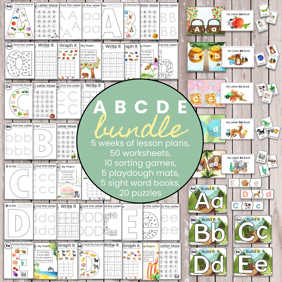 BUNDLE: Letters A B C D E Letter of the Week Homeschool - Etsy