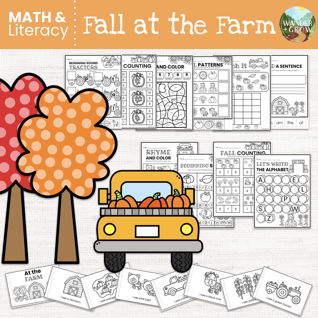 Fall at the Farm | Preschool, Pre-k and Kindergarten Math and Literacy ...