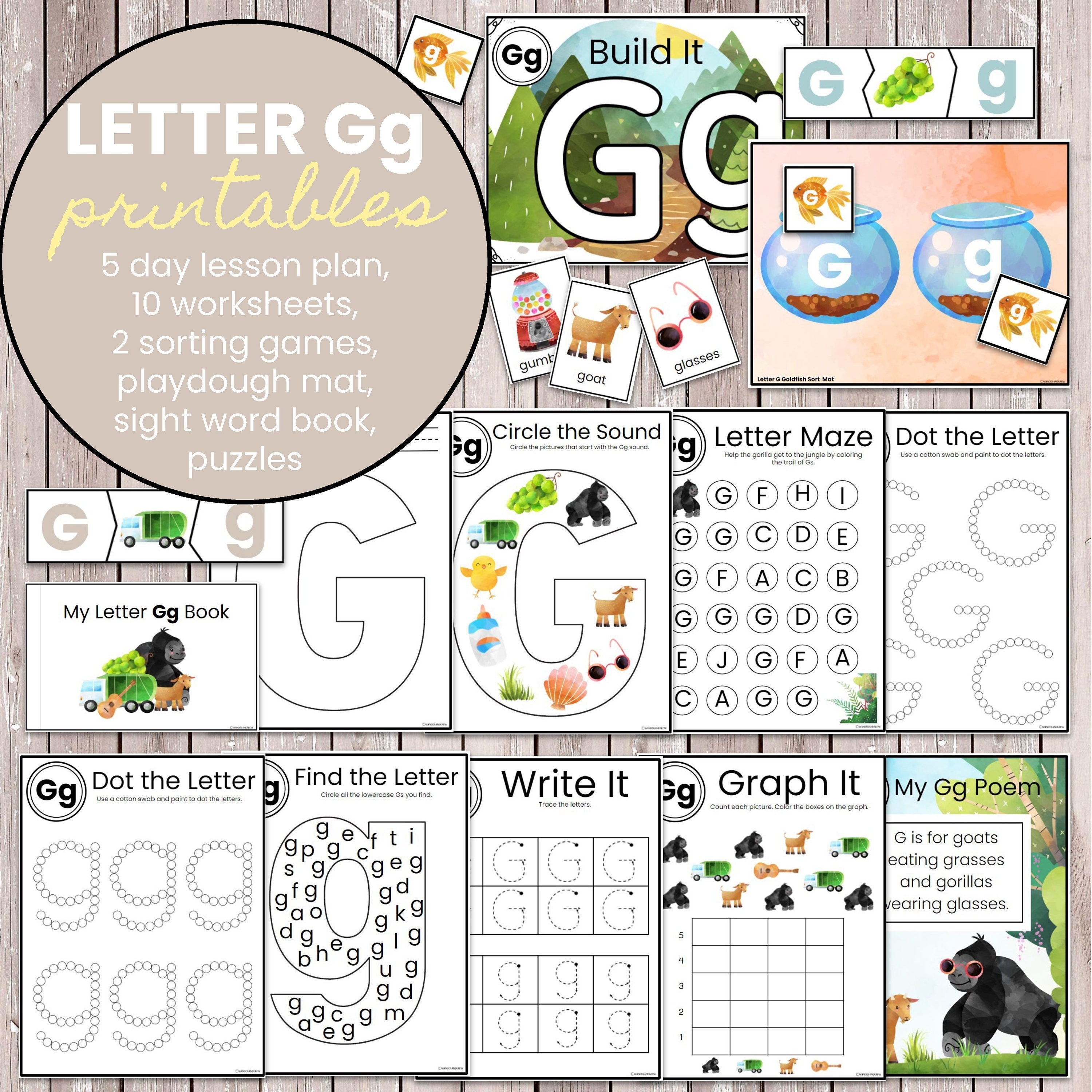 Letter G Preschool Worksheets Homeschool Lesson Plans Letter ...