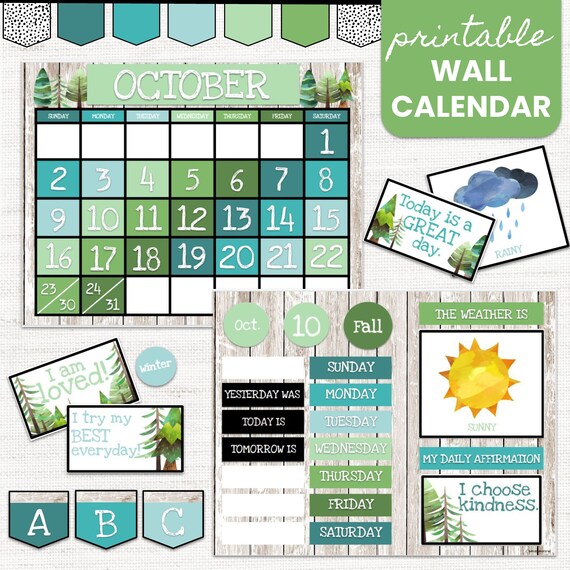 Perpetual Classroom Circle Time Printable Calendar Set - Etsy