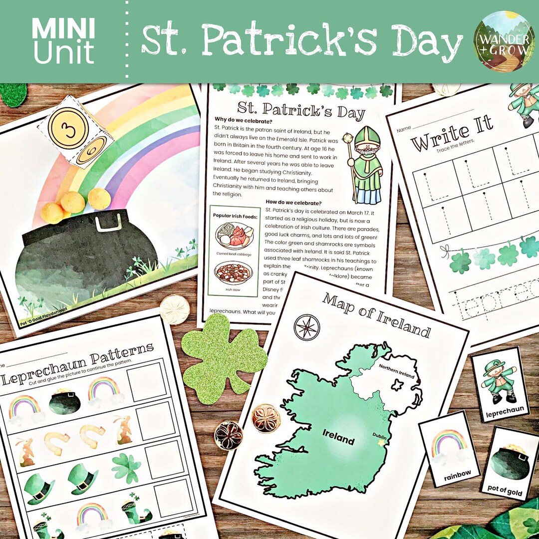 St. Patrick's Day Preschool Homeschool Printables | Printable Mini Unit ...