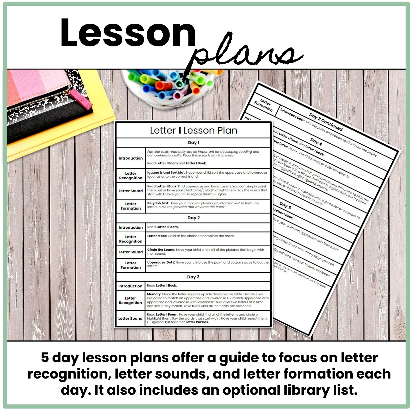 Letter I Preschool Curriculum Letter of the Week Lesson Plans and ...