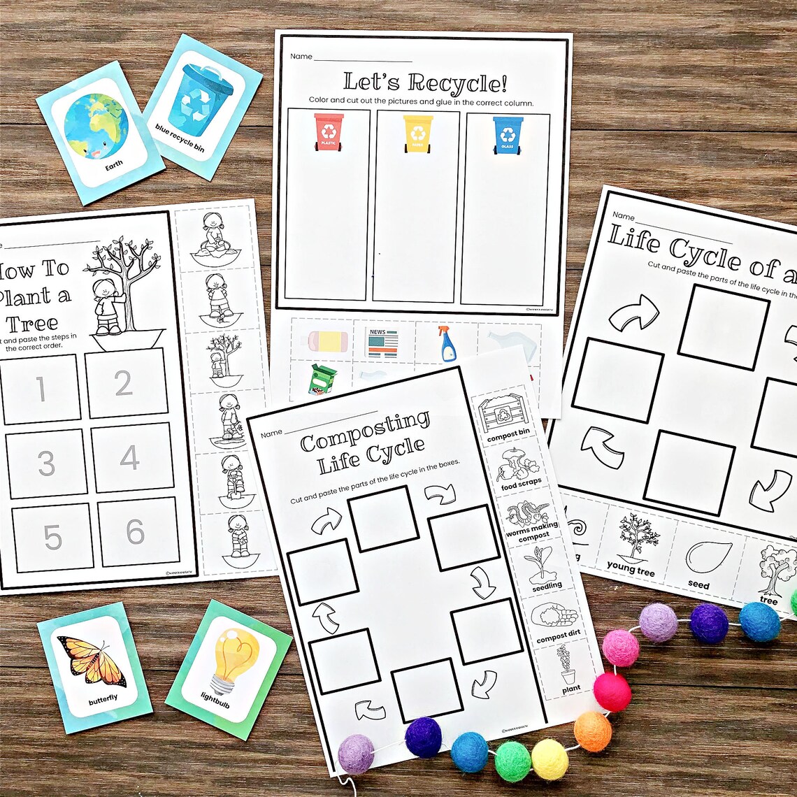 Earth Day Mini Unit Homeschool Preschool Earth Day Bingo, Scavenger ...