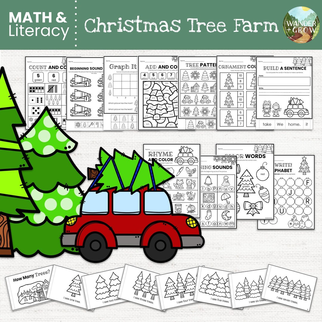 Christmas Tree Farm Kindergarten, Pre-k, Preschool Math and Literacy ...