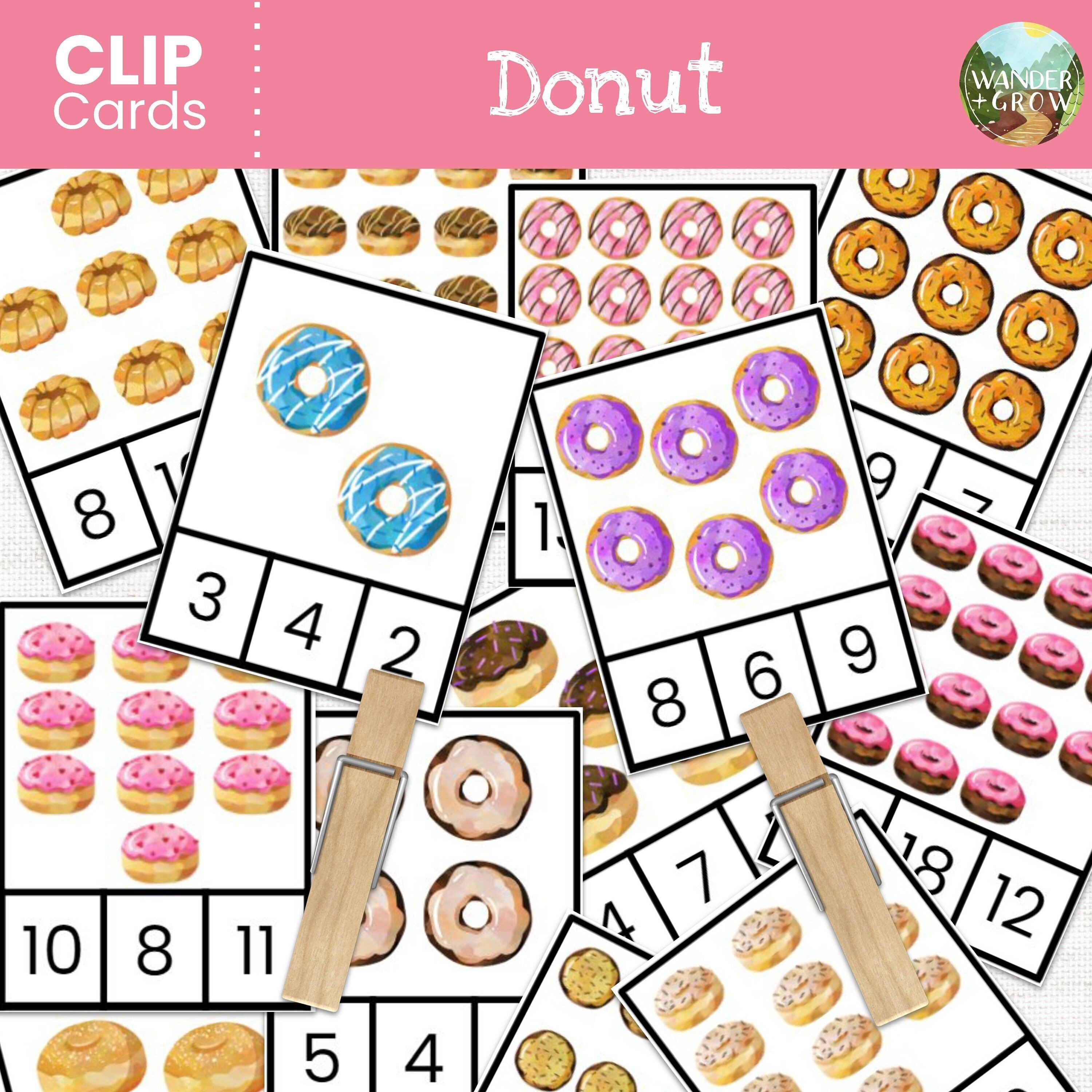 Numbers 1-20 Count and Clip Cards | Donut Cothespin Counting | National ...