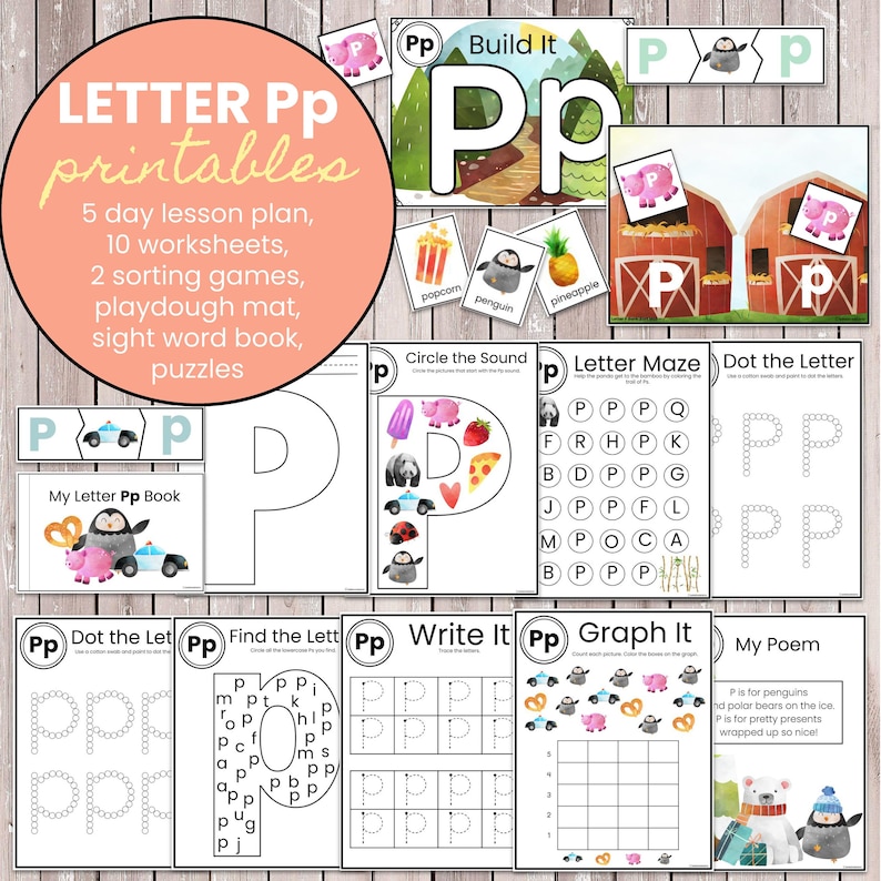 Letter P Printables for Preschool Pre-k and Kindergarten - Etsy Hong Kong