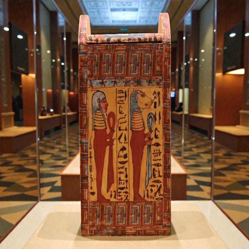 Ancient Egyptian Wooden Pharaonic Box: Hieroglyphics Symbols | Rare ...