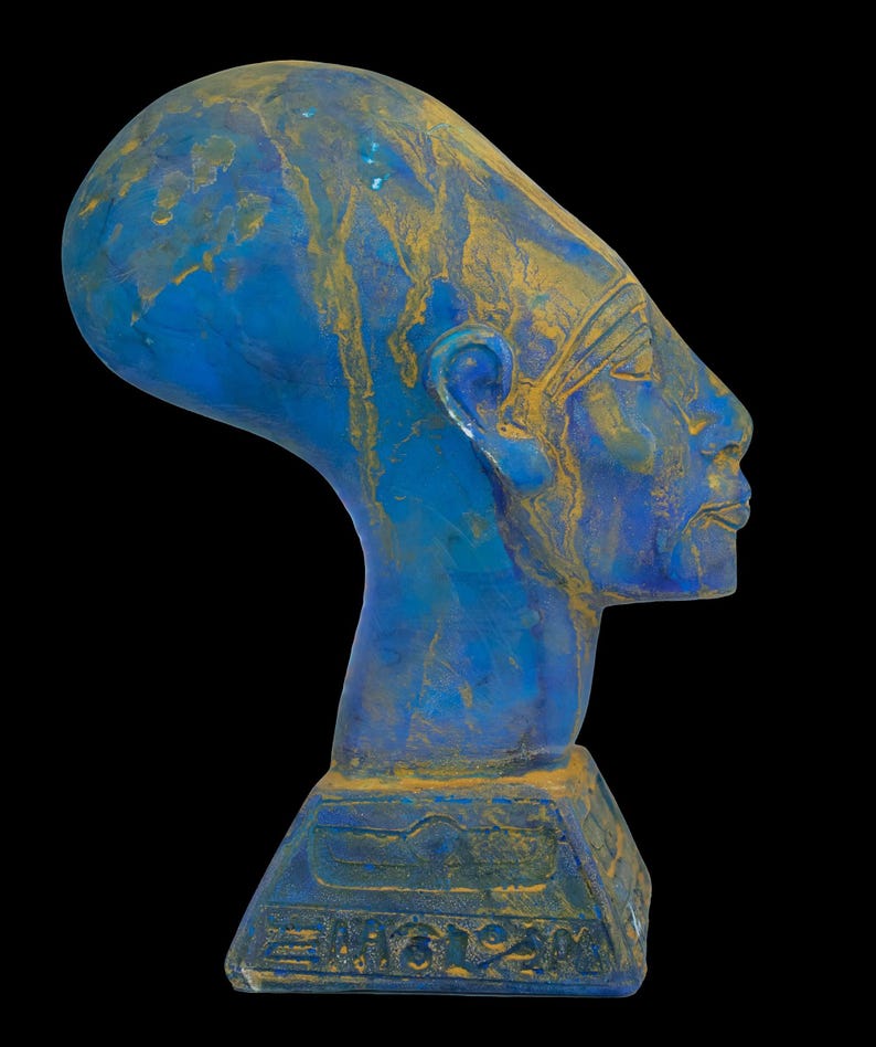 King Akhenaten Statue: Ancient Egyptian Pharaoh Bust Replica - Etsy