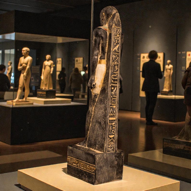 Ancient Egyptian Temple Priest Statue Sacred Ritual Figurine of Wisdom ...