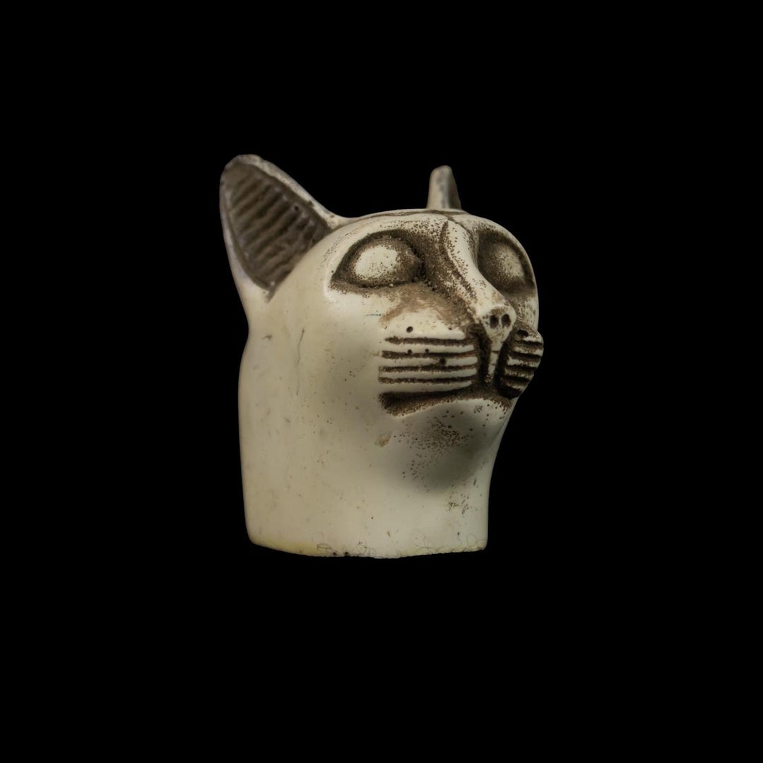 Ancient Egyptian Bastet Statue: Hand-carved Stone Goddess Head - Etsy