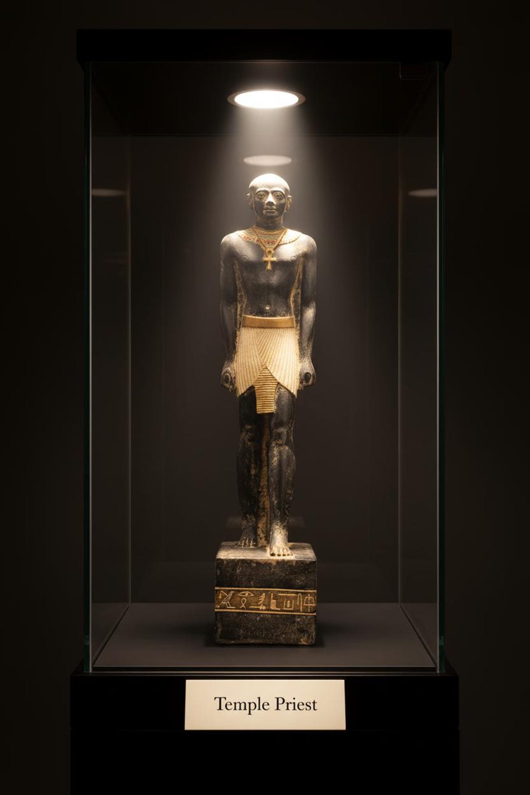Ancient Egyptian Temple Priest Statue: Sacred Ritual Figurine of Wisdom ...