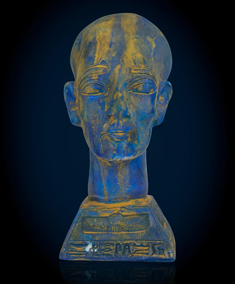 King Akhenaten Statue: Ancient Egyptian Pharaoh Bust Replica - Etsy