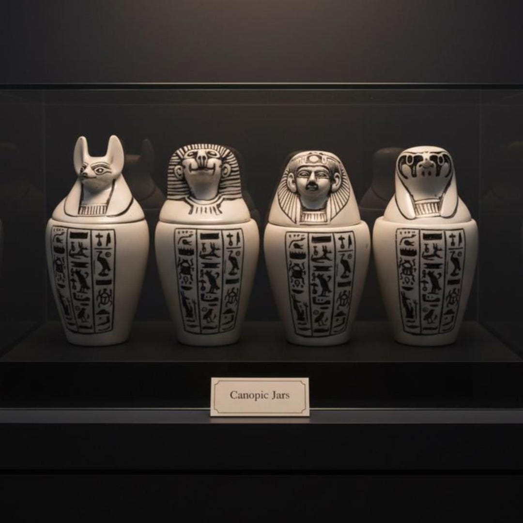 Ancient Egyptian Canopic Jars Sacred Guardians of the Organs Rare ...
