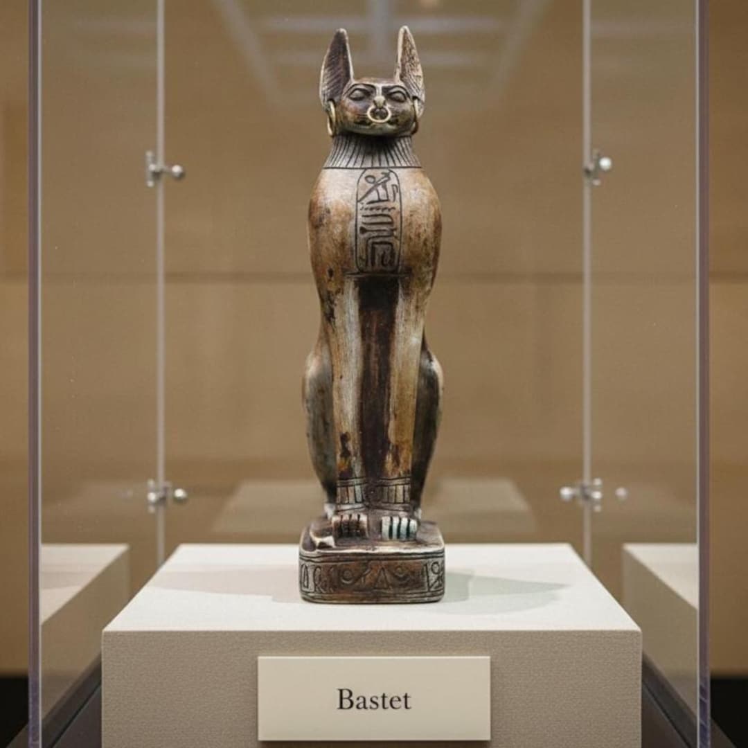 Ancient Egyptian Bastet Statue Sacred Feline Guardian of Home Rare ...