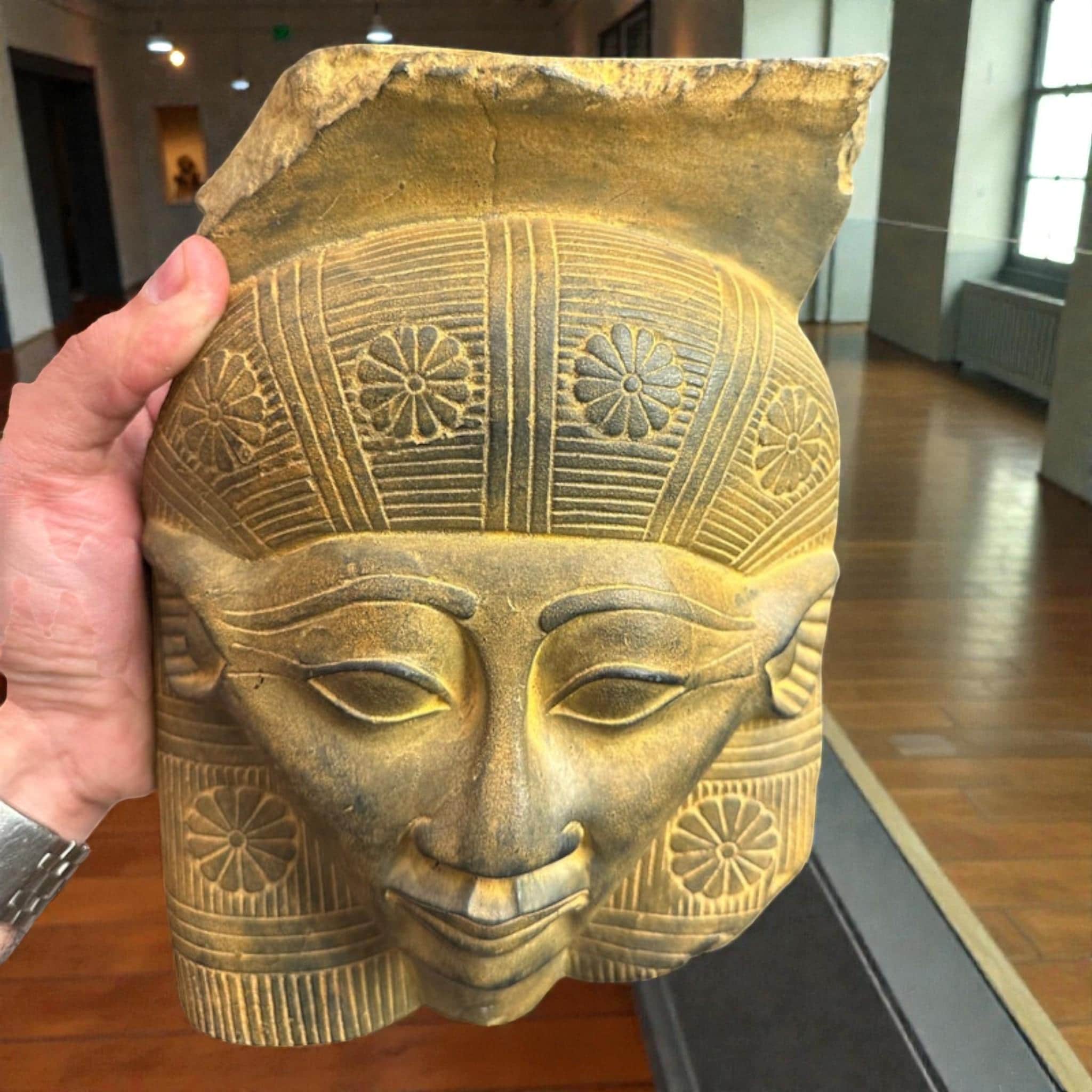 Ancient Egyptian Hathor Mask: Goddess of Music, Love & Protection ...