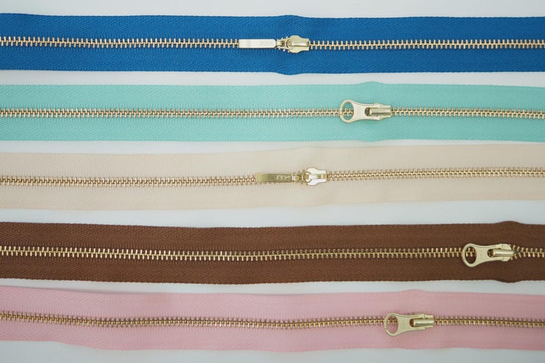 YKK #3 Brass Metal Continuous Zipper, by the Yard - Etsy